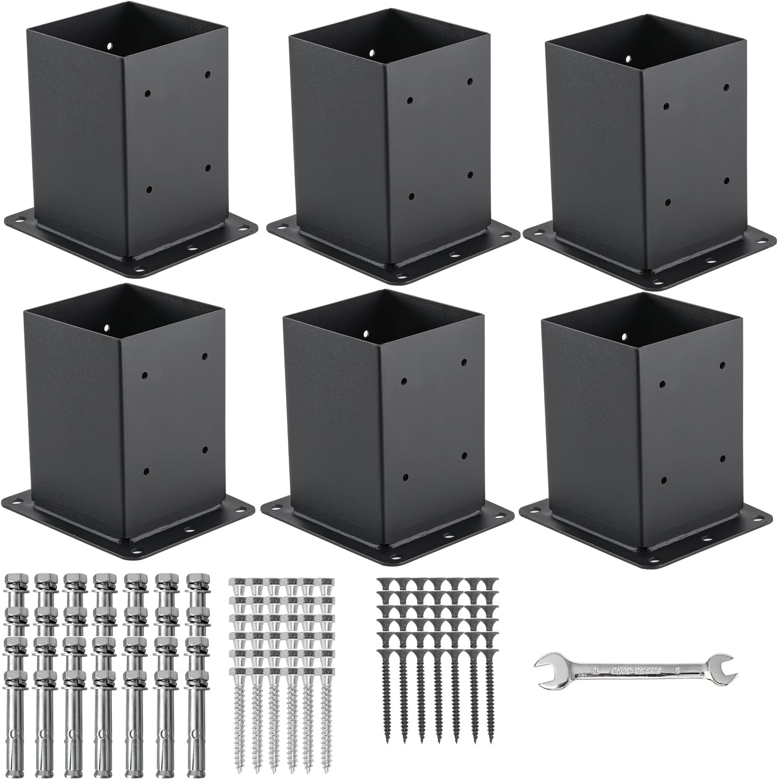 AXWHYS 6x6 Post Base 4 Pcs, (Inner Size 5.6x5.6) Post Anchors, 13GA ...