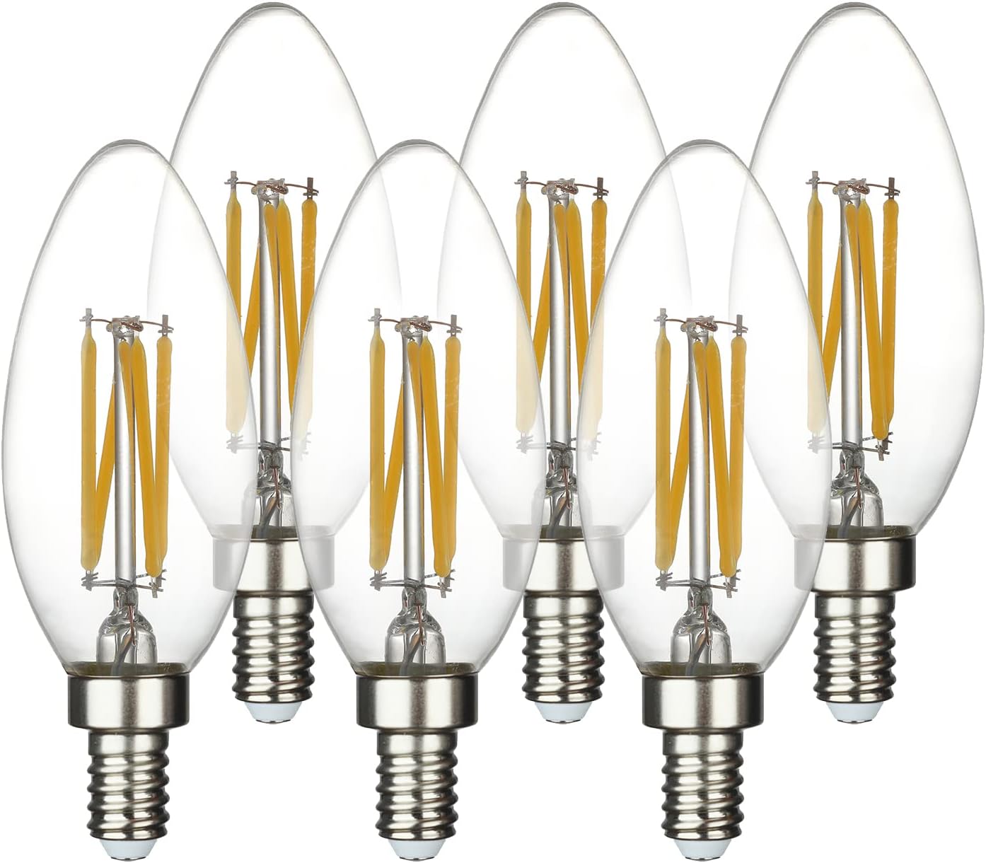 6-Pack E12 LED Candelabra Bulbs,6W 60W Equivalent, 5000K Daylight 600LM ...