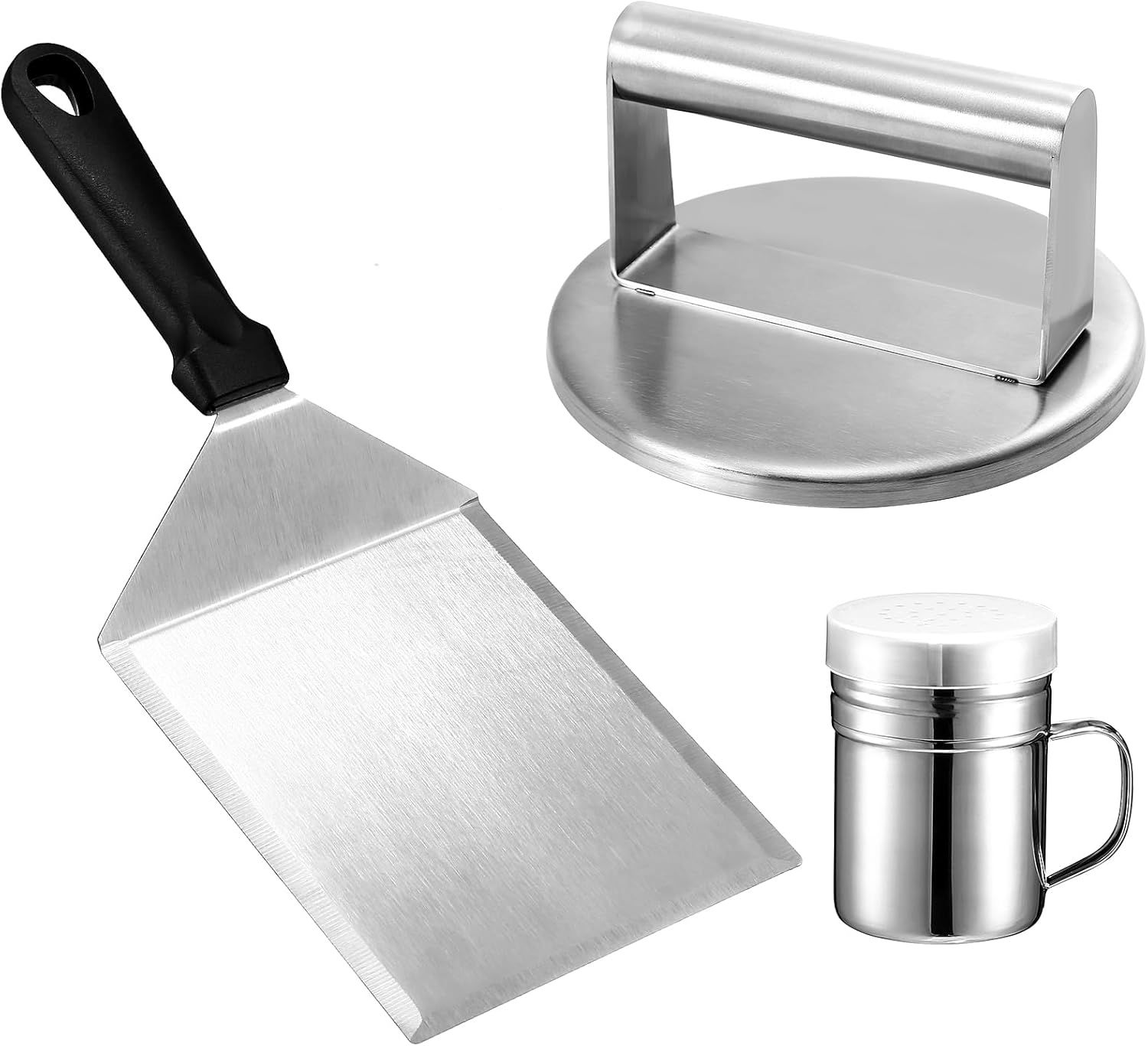 GWHOLE Smashed Burger Kit,Stainless Steel Grill Spatula, Burger Patty ...