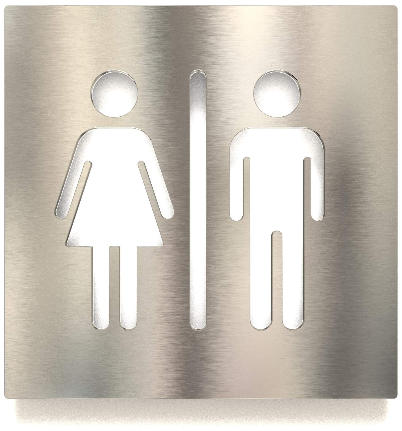 Inoxsign Toilet Sign C06 Unisex Toilet Sign Self Adhesive Stainless ...