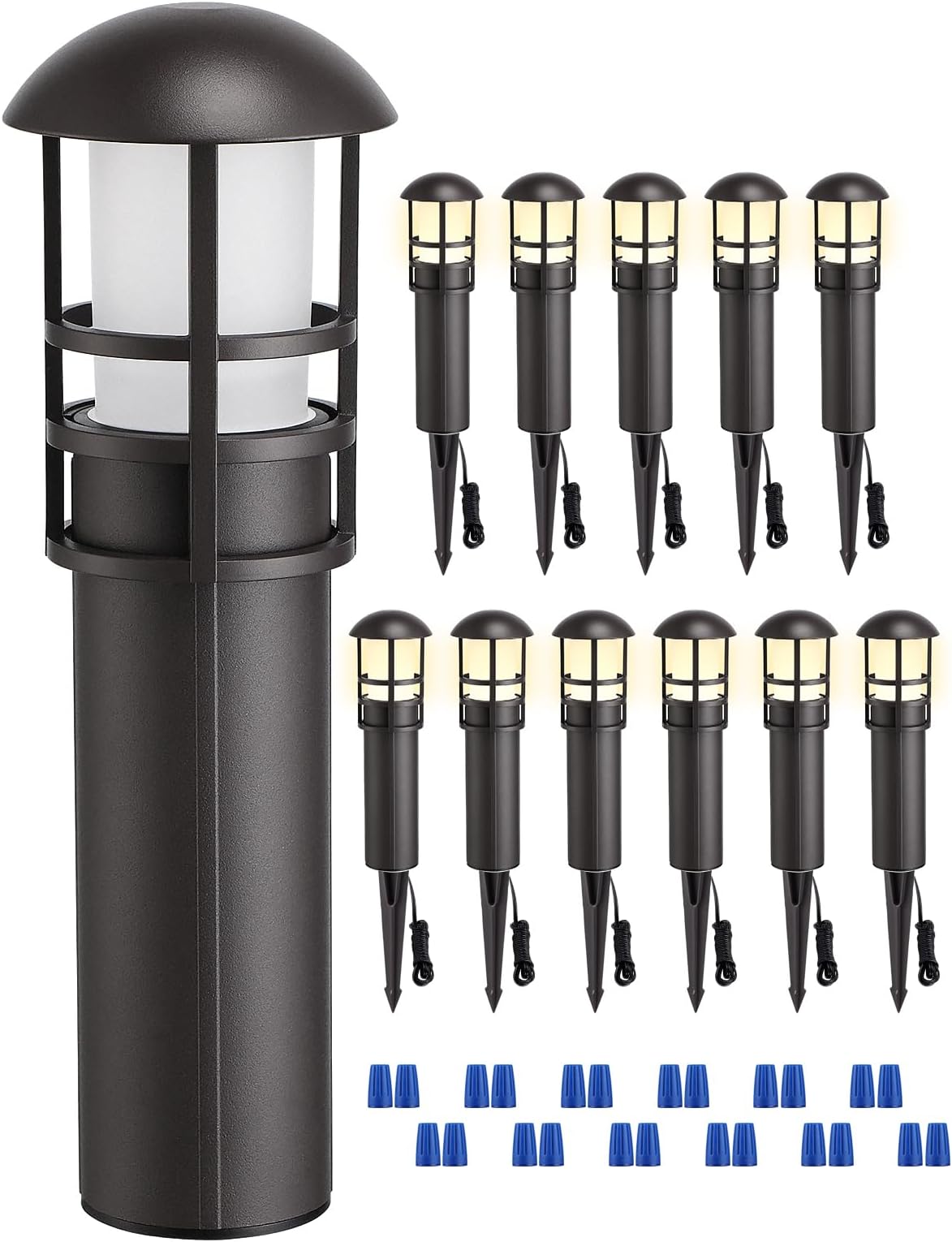 LEONLITE All-in-ONE LED Landscape Lighting Kit, 8-Pack Low Voltage ...