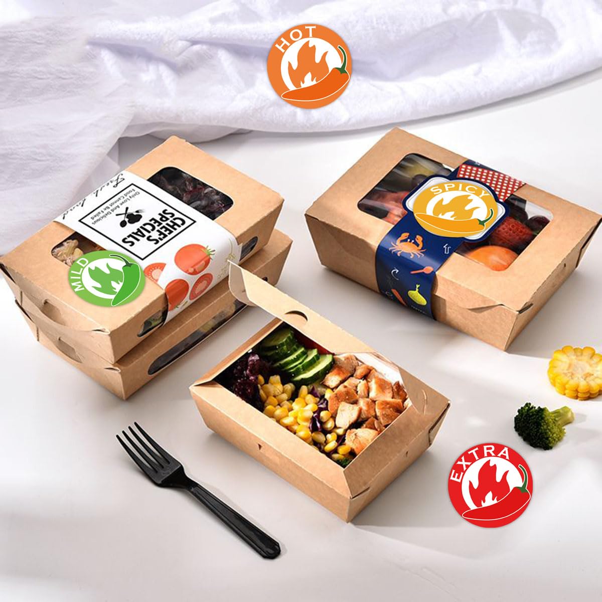 Snapklik.com : 4 Level Spicy Indicator Stickers Red Chili Pepper Labels ...
