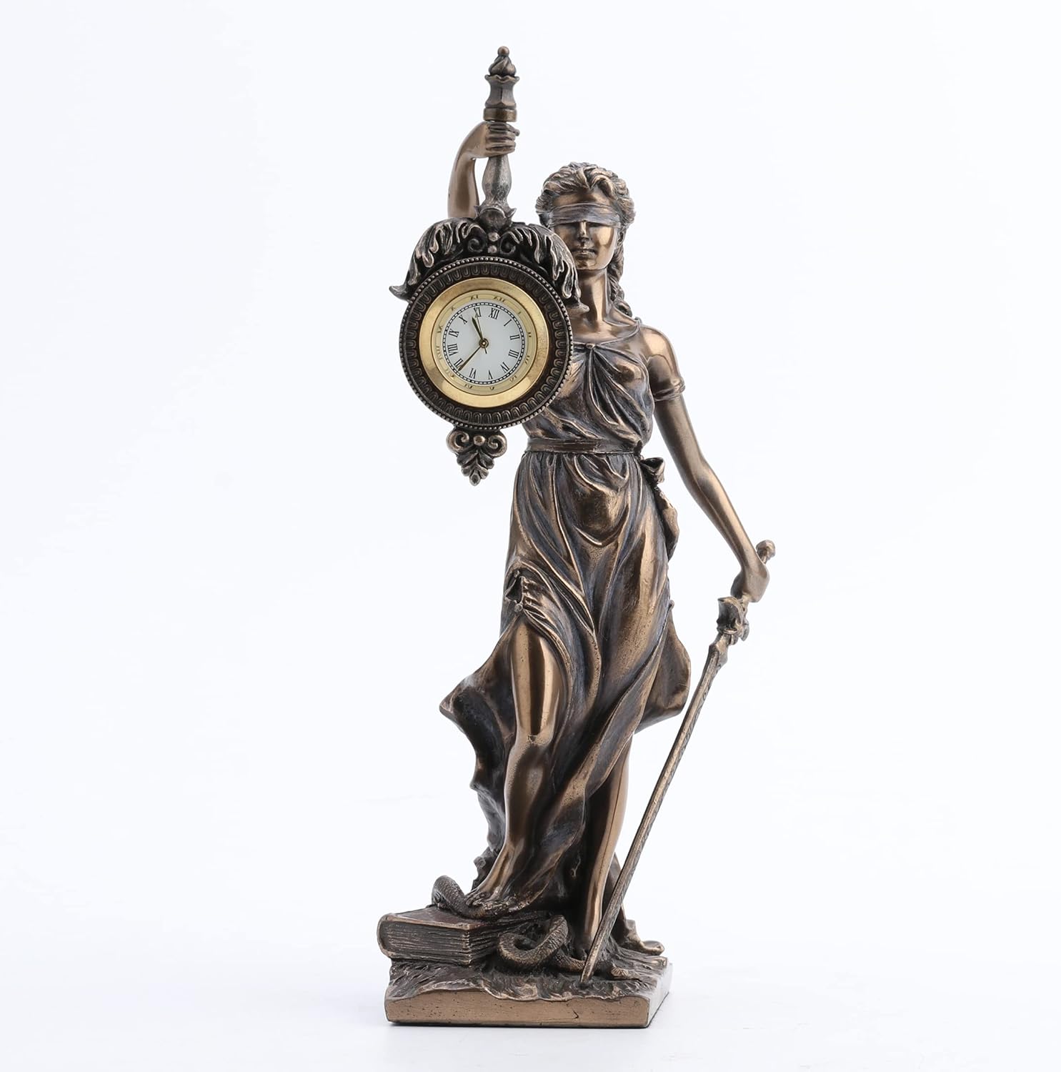 Amazon.com: Veronese Design 9" Blind Lady Justice Table Clock Resin ...