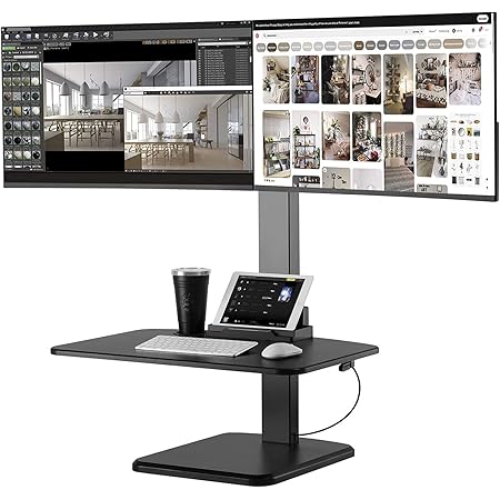 Amazon.com: Mount-It! Stand Up Workstation with Dual Monitor Mount ...