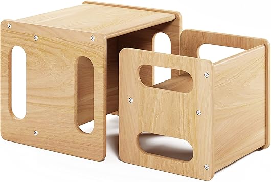 Amazon.com: ERUGI Montessori Weaning Table and Chair Set,Real Hardwood ...