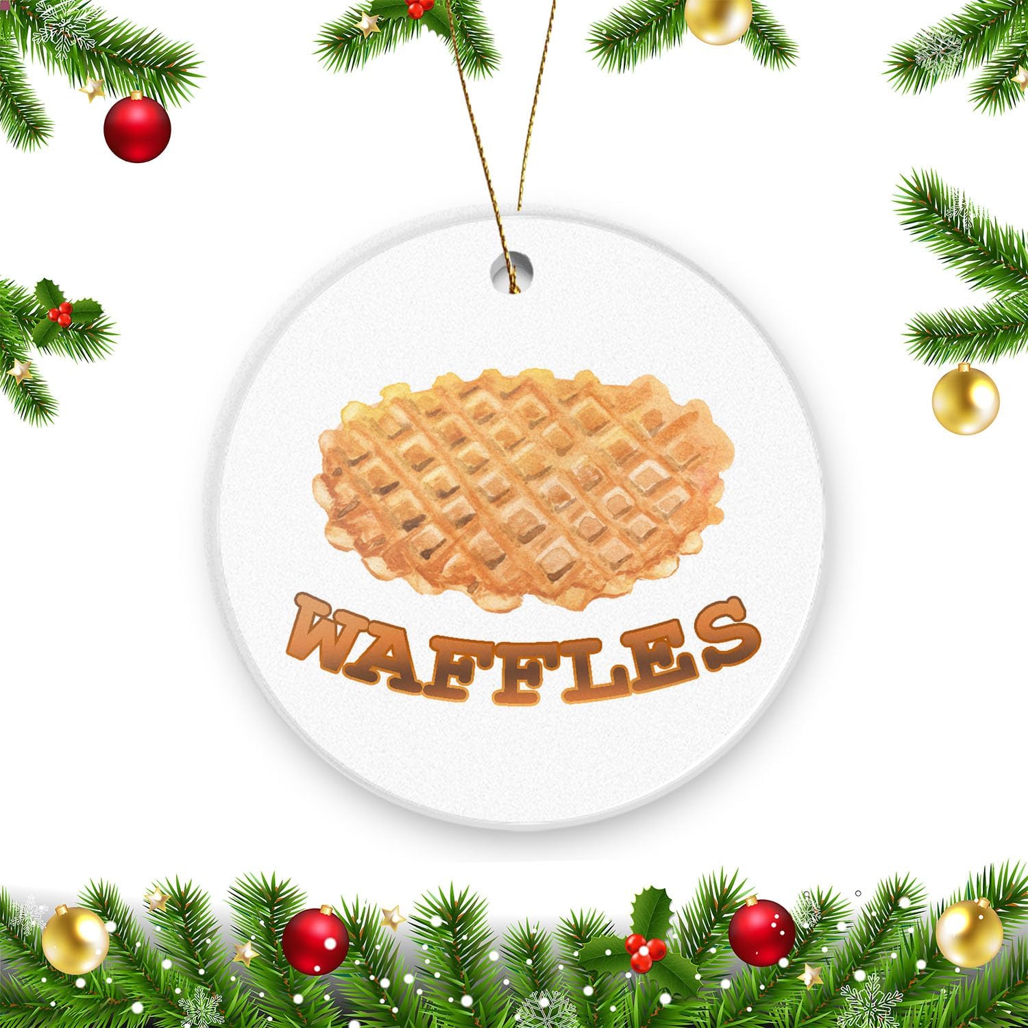 Amazon.com: Christmas Ornaments，Ceramic Xmas Hanging Ornaments, Double ...