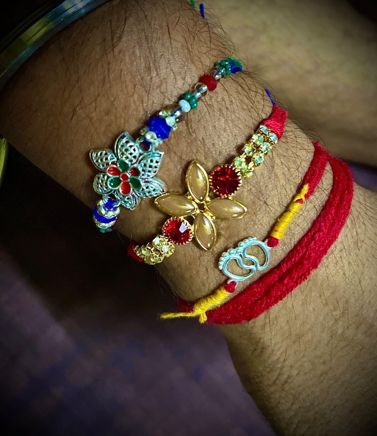 Buy MODERN CULTURE JEWELLERY 925 Silver Footstep Design Rakhi For ...