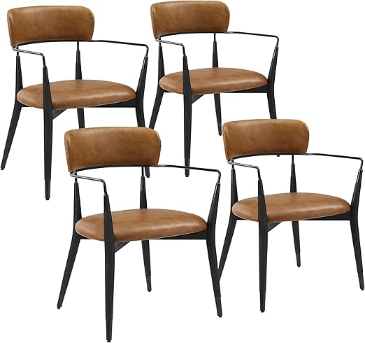 Amazon.com - Art Leon Dining Chairs Set of 4, Faux Leather Upholstered ...