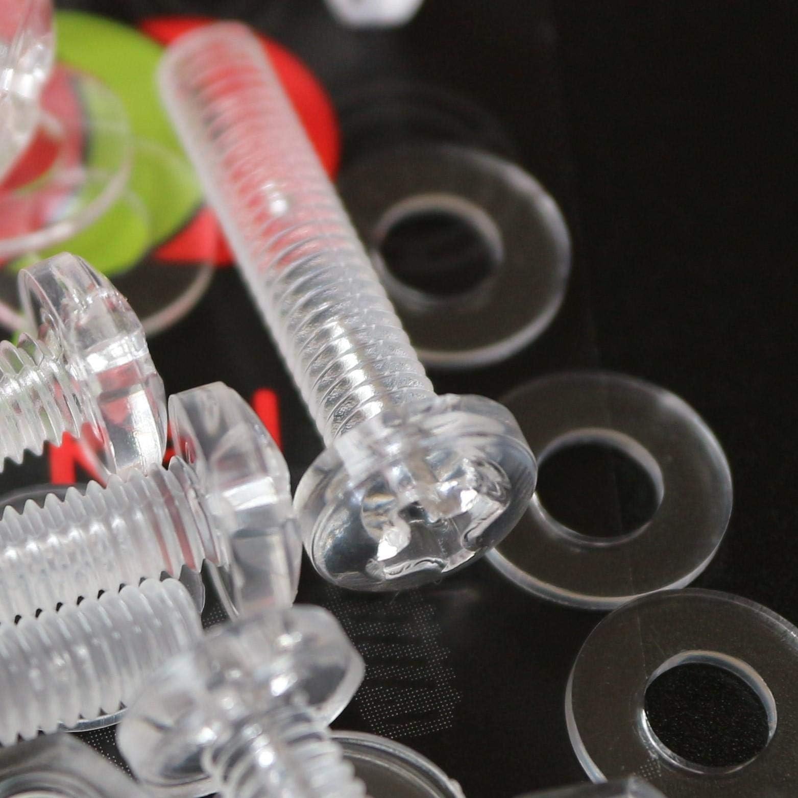 Pack of 60 Transparent Clear Plastic Acrylic M6 x 40mm Nuts & Bolts ...