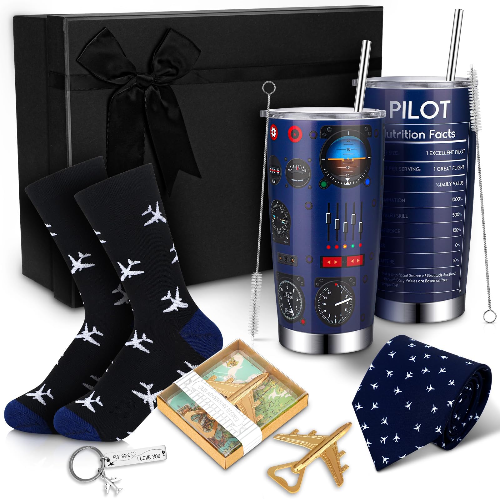 Amazon.com | JENVIO Pilot Gifts | 20oz Laser Etched Stainless Steel ...