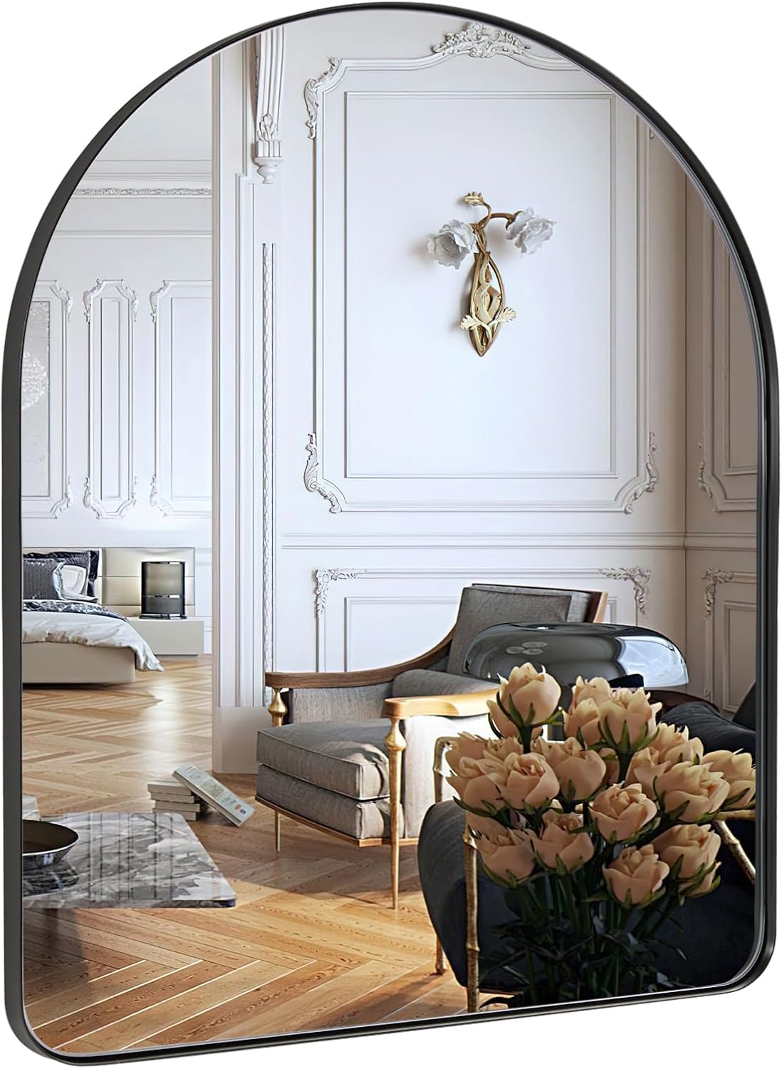 Amazon.com: ANDY STAR Arched Mirror, 30 x 36 Inch Black Wall Mirror in ...