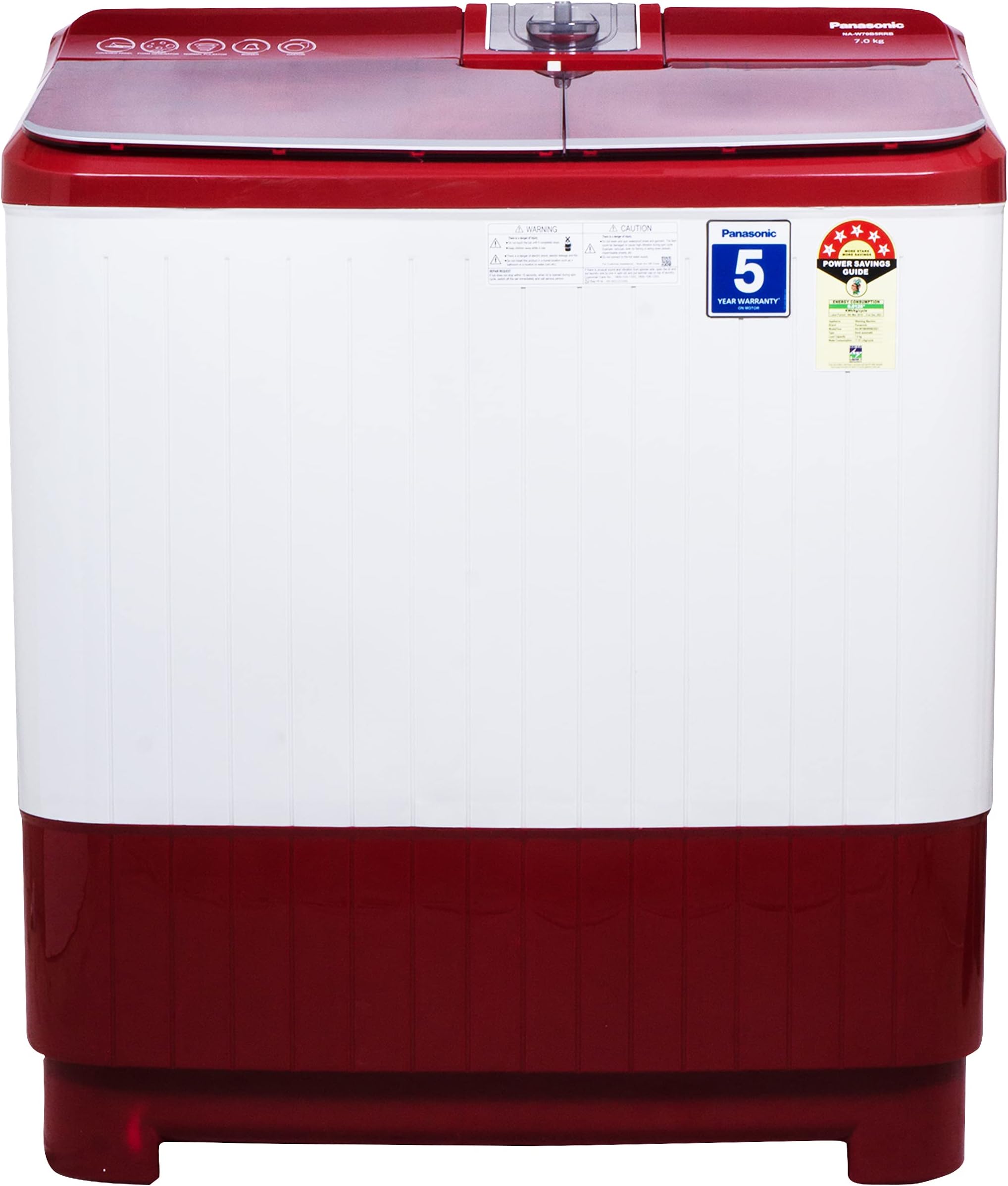 Panasonic 7 kg 5 Star Semi-Automatic Top Loading Washing Machine with ...