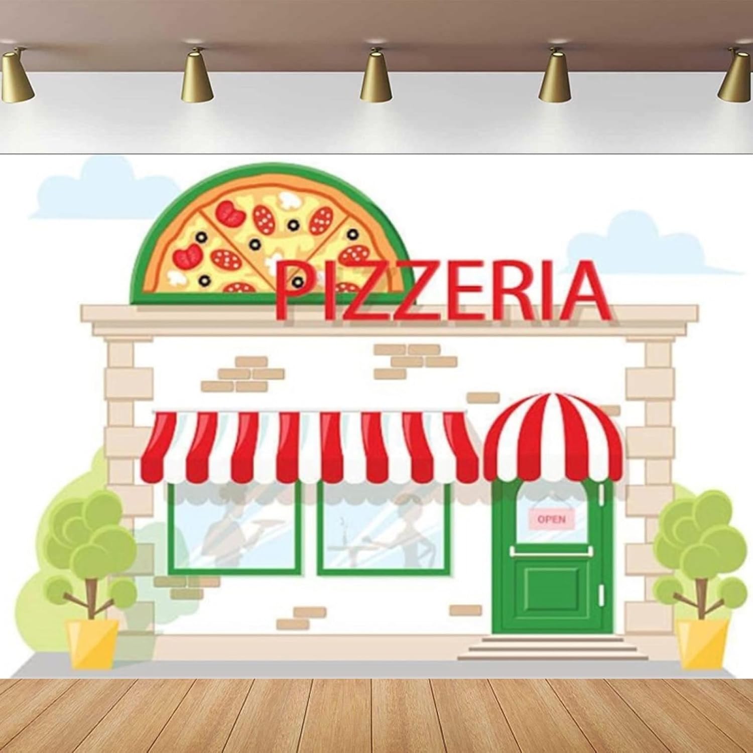 Amazon.com : Pizza Shop Photography Background Pizzeria Newborn Baby ...
