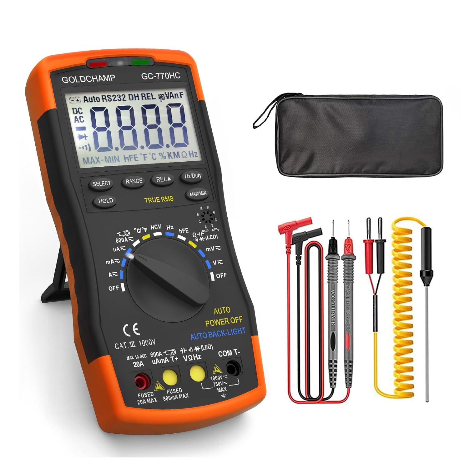 Digital Amp Meter with 6000 Counts Multimeter AC DC Current Capacitance ...