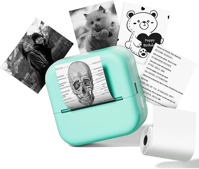 Mini Printer M02L Inkless Printer, 1200mAh, Instant Photo Printer ...