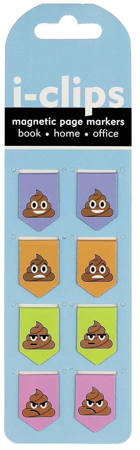 Poop i-clips Magnetic Page Markers (Set of 8 Magnetic Bookmarks): Inc ...