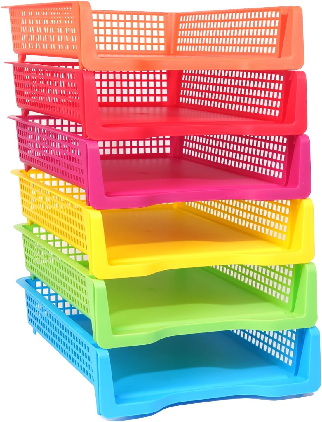 Amazon.com: 6 Pack Turn in Trays for Teachers, Plastic Classroom Paper ...