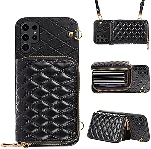 Amazon.com: Furiet Compatible with Samsung Galaxy S25 Ultra 5G Zipper Wallet Case with Crossbody ...