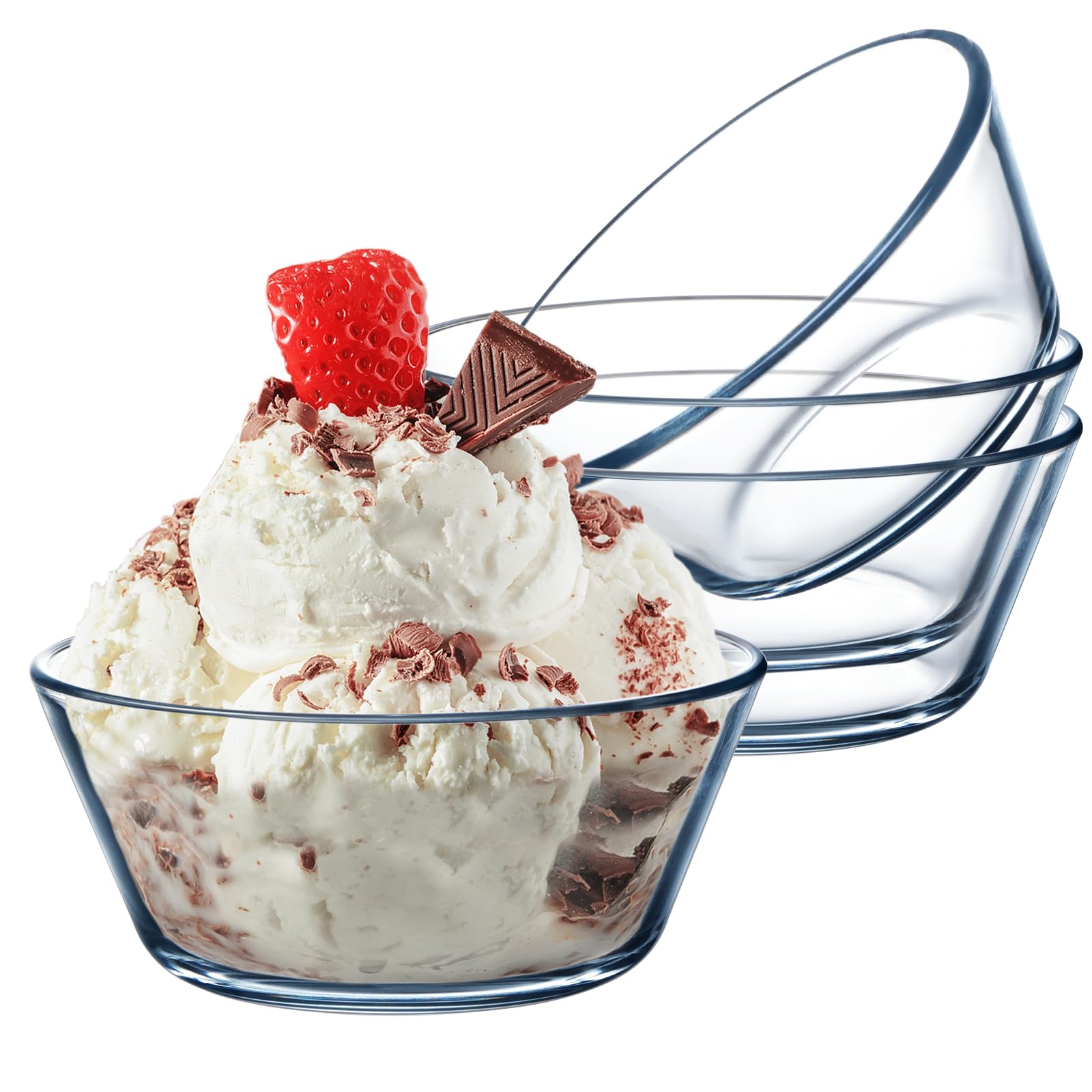 Amazon.com: NUTRIUPS Flat Bottom 4.5in Small Clear Glass Bowls Set of 4 ...