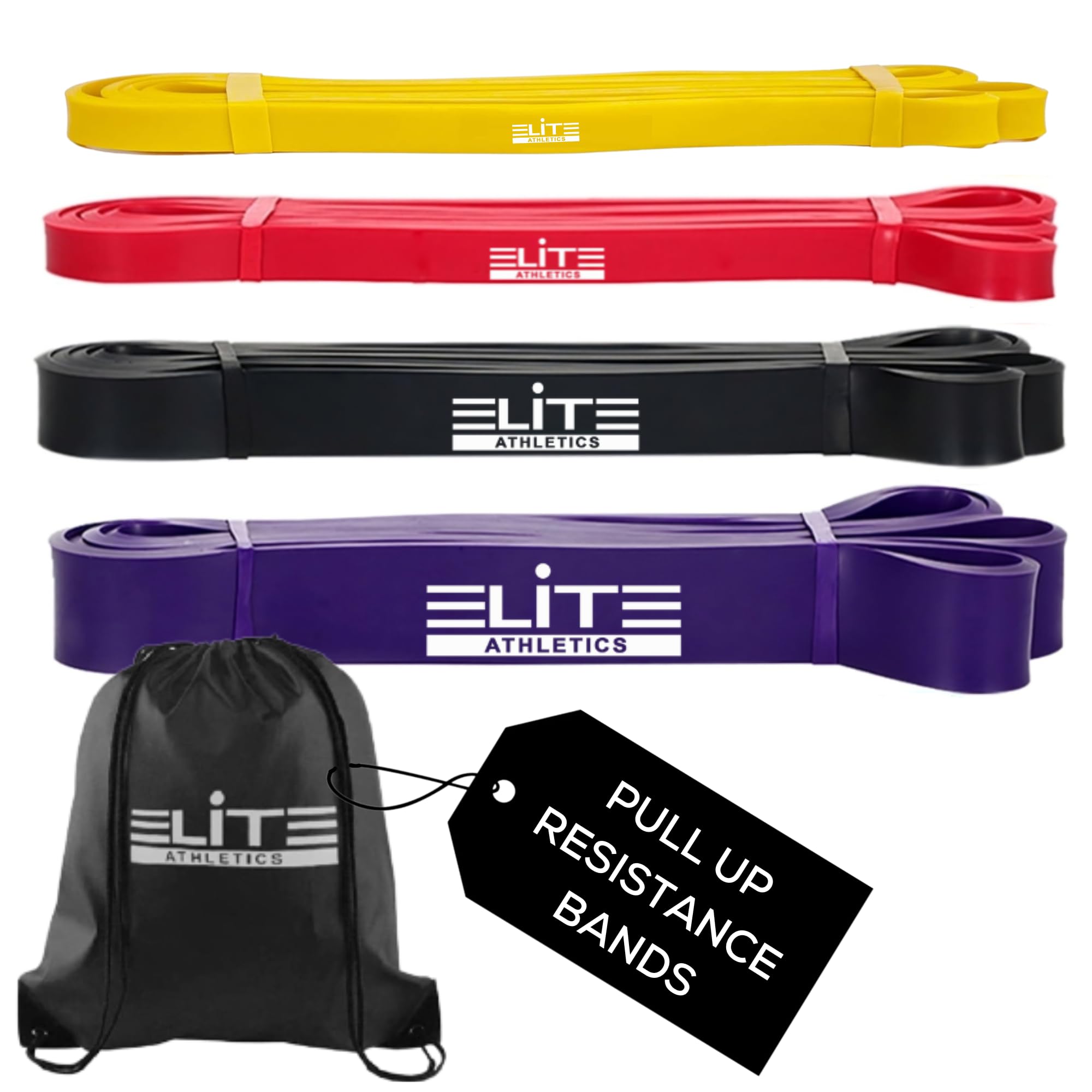 Elite Athletics Set of 4 Pull Up Assist Bands – Pull Up Resistance ...