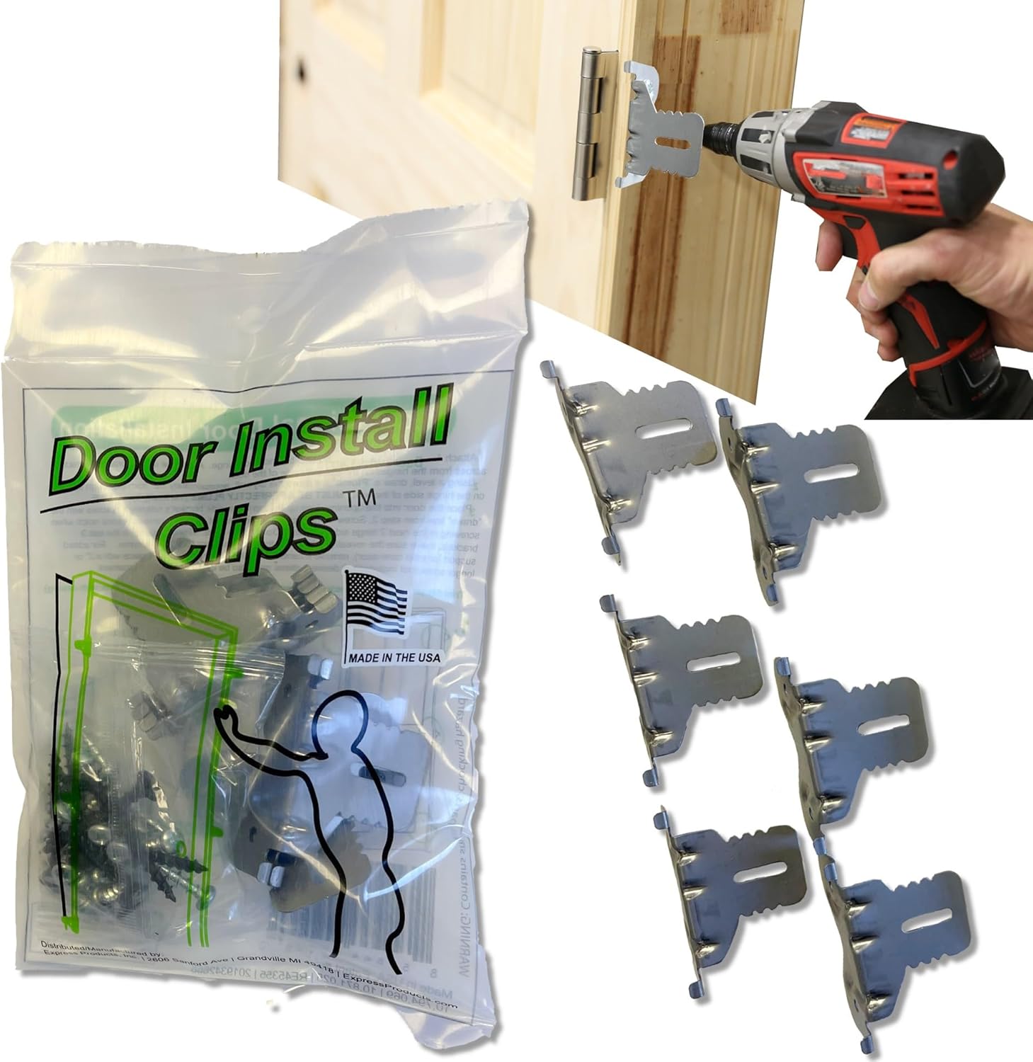 Amazon.com: Door Install Clip™ | 1 Complete Door Hanging Kit | Quick ...