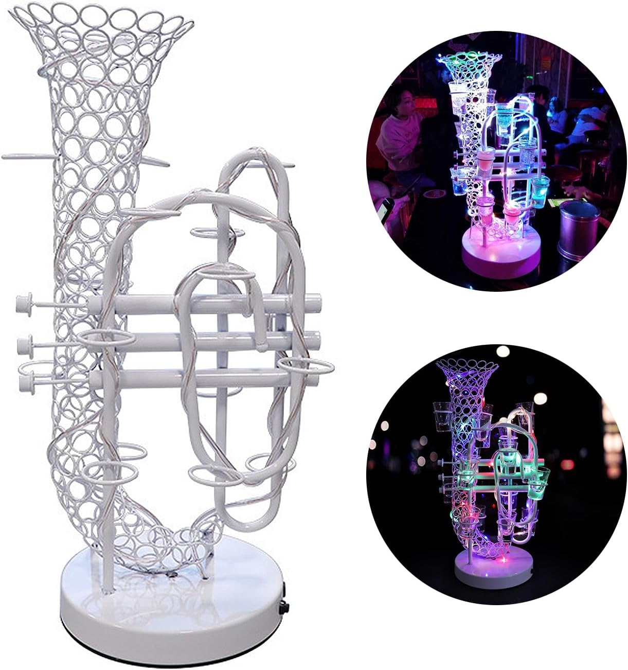 Amazon.co.jp: Homepatche LED Glass Holder Wine Rack LED Liquor Bottle ...
