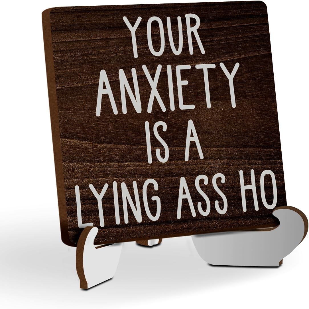Amazon.com: Funny Office Supplies Desk Decor Wooden Plaque with Wood ...
