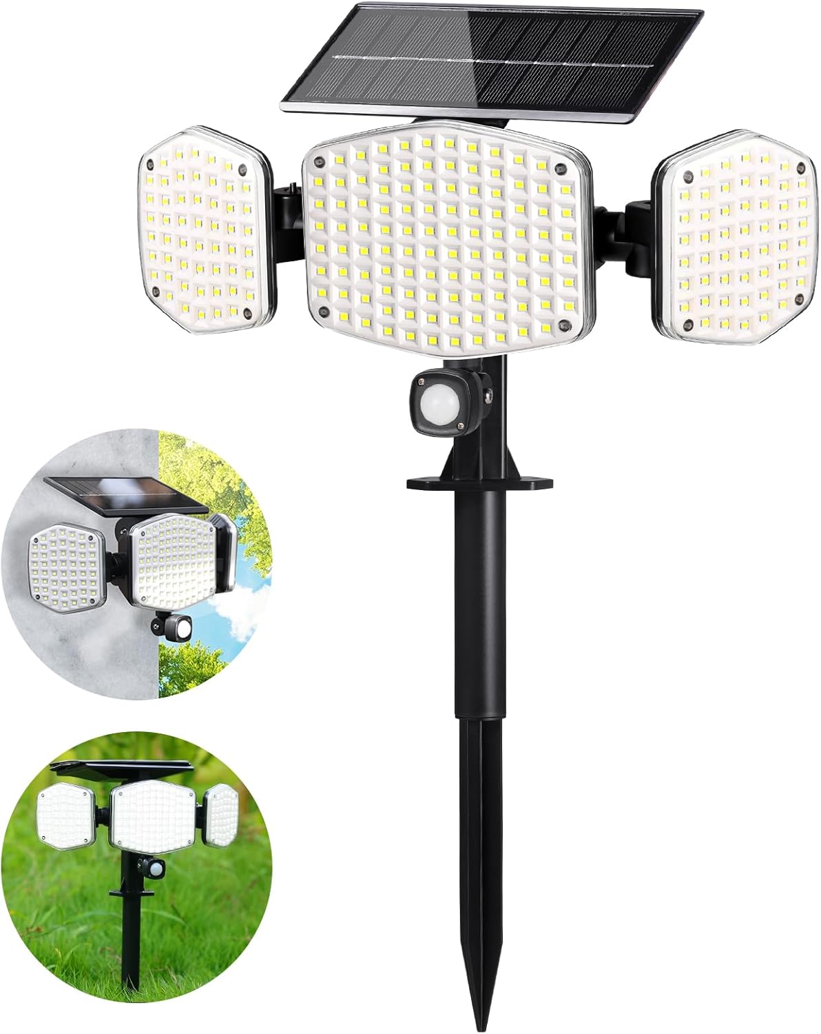 HAARAY Solar Motion Lights Outdoor with Stake, 208 LED 270 ...