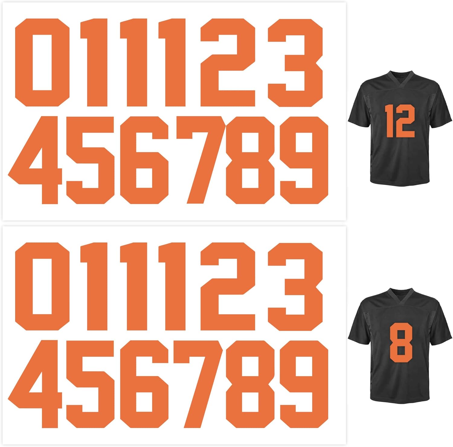 Amazon.com: 36 Pcs Iron on Numbers 8 Inch Jersey Heat Transfer Numbers ...