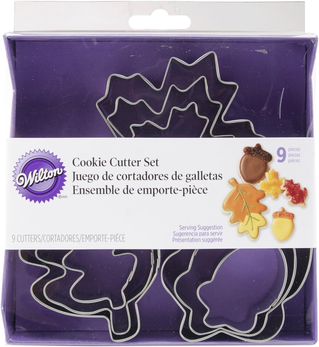 Amazon.com: Wilton Leaves and Acorns 9-Piece Aluminum Cookie Cutter Set ...