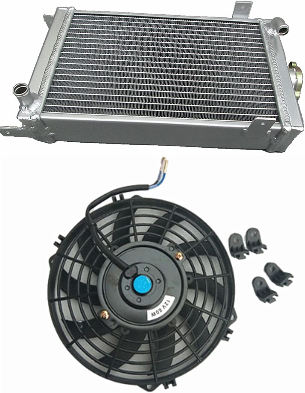 Amazon.com: 3 Rows All Aluminum Racing Radiator + Fan for Gas Shifter ...