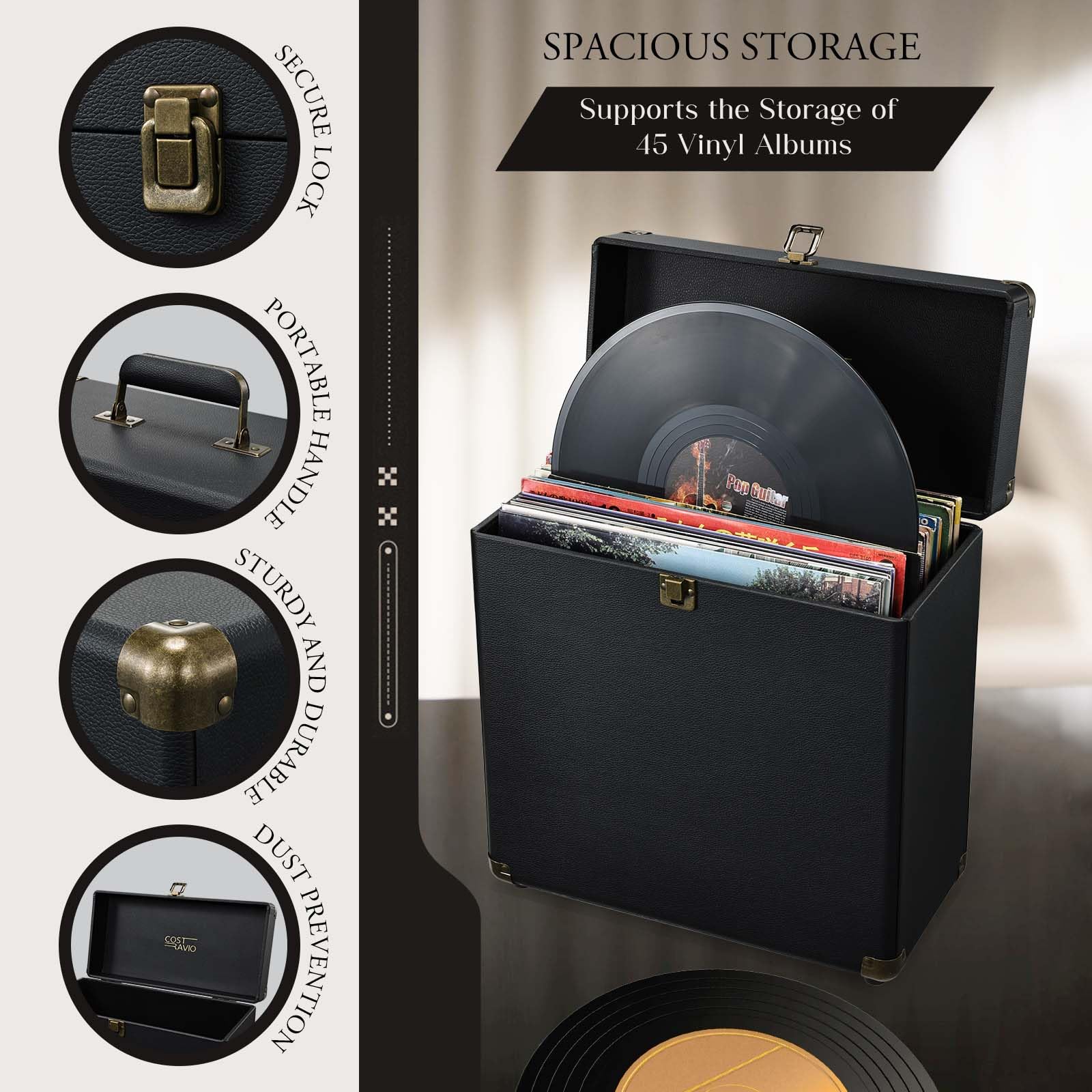 Snapklik.com : Vinyl Record Storage Case LP Album Collection Display ...