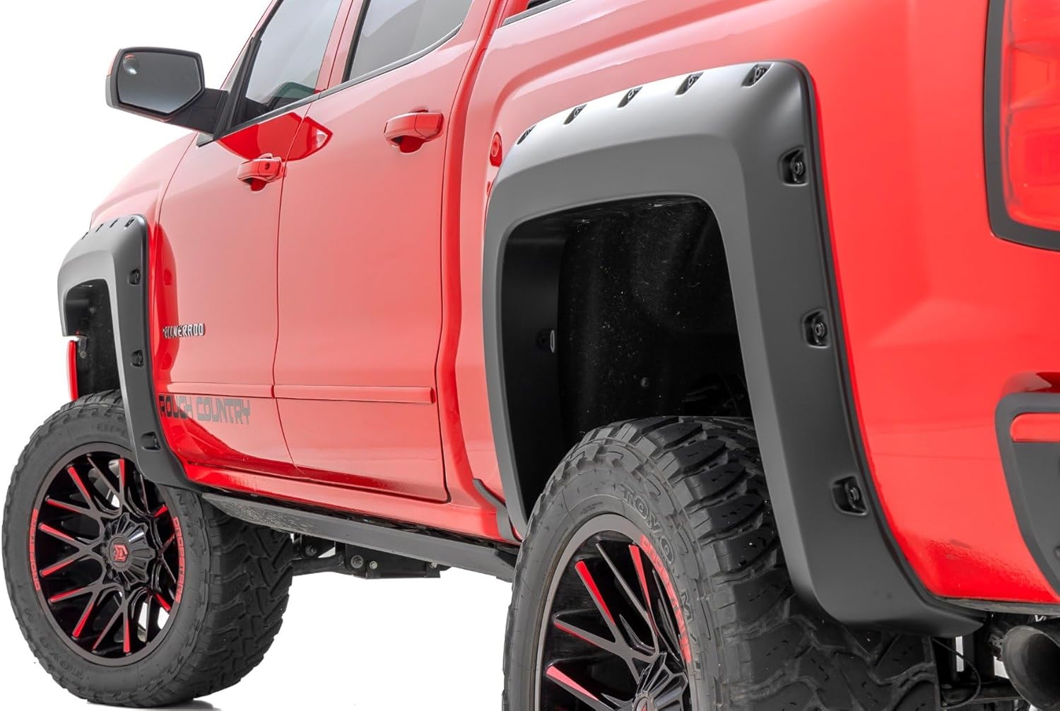 Amazon.com: Rough Country Pocket Fender Flares for Chevy Silverado 1500 ...
