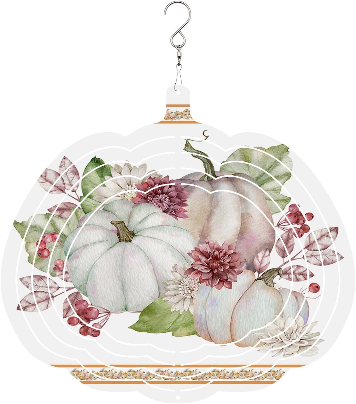 Amazon.com: Hanging Wind Spinners Outdoor Autumn Watercolor Pumpkin ...
