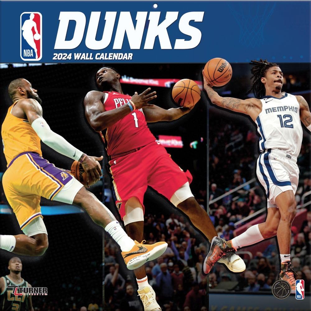 Amazon.com: TURNER SPORTS Nba Dunks 2024 12X12 Wall Calendar ...