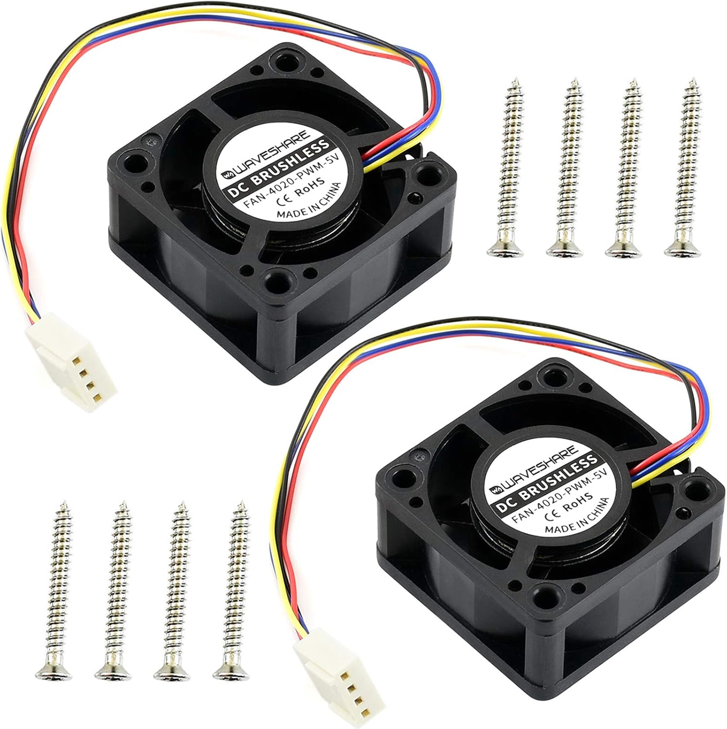 2 Pack Fan-4020-PWM-5V for Jetson Nano Developer Kit and B01 Version ...