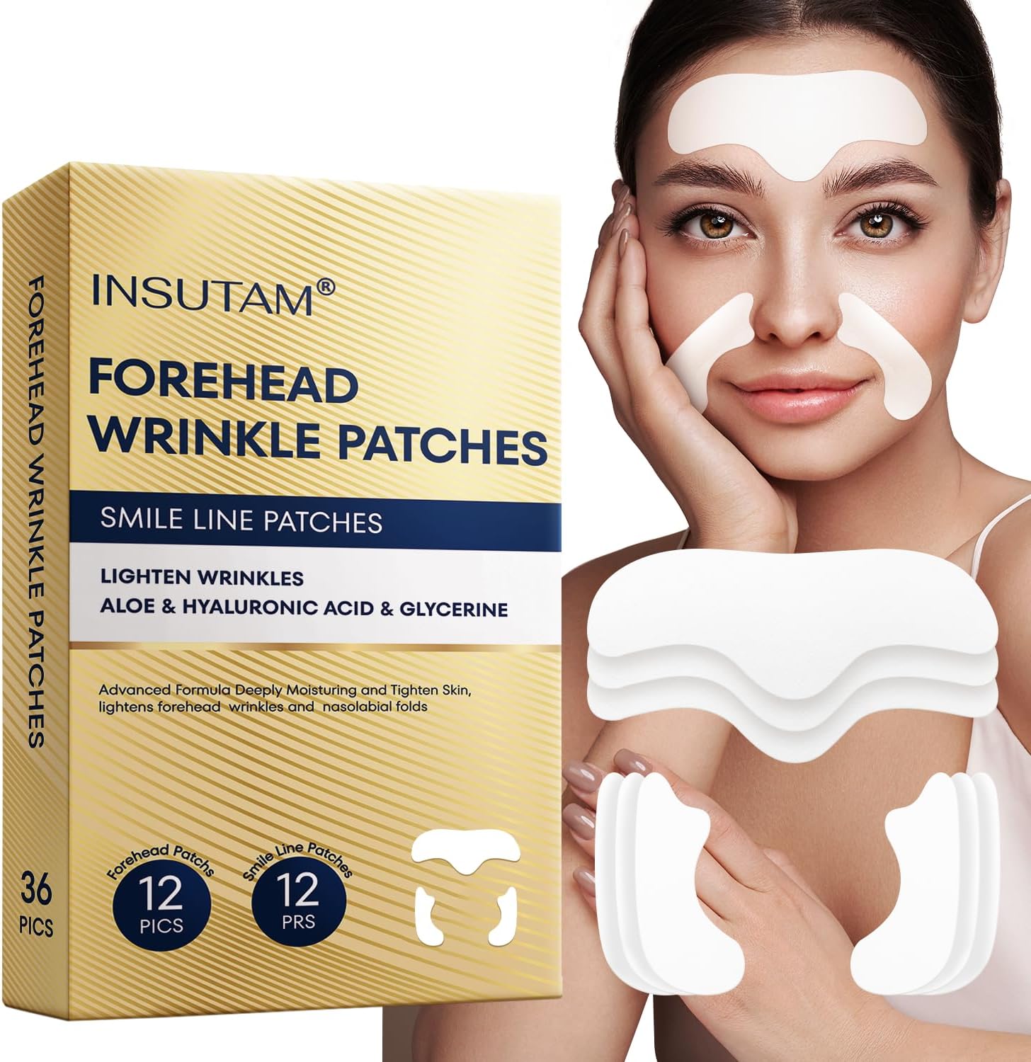 Amazon.com : Insutam Forehead Wrinkle Patches for Anti-wrinkles: Smile ...