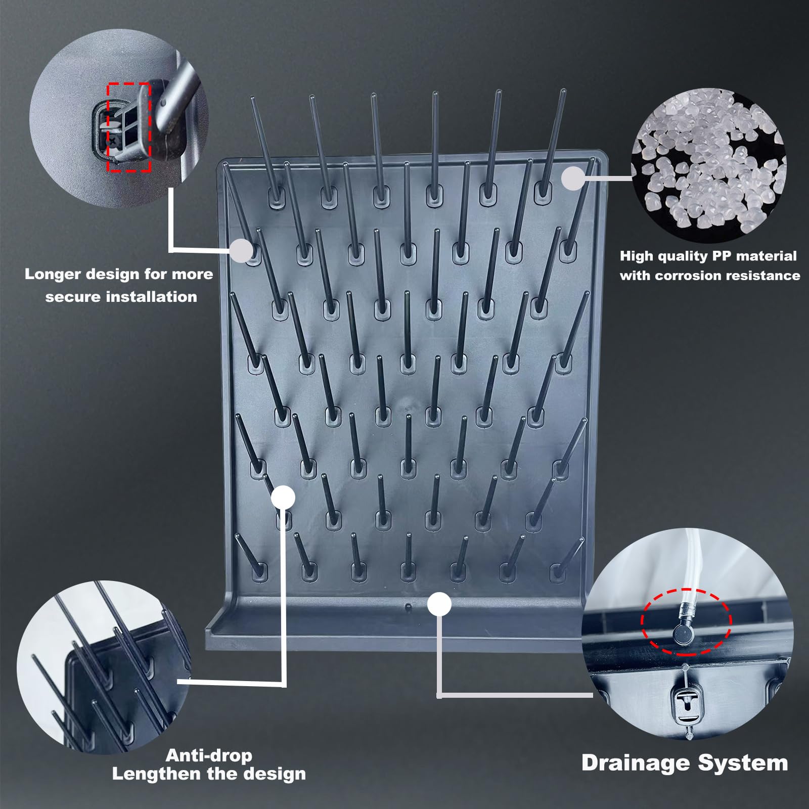 Snapklik.com : Lab Drying Rack 52 Pegs Laboratory Cabinets Glass Drying ...