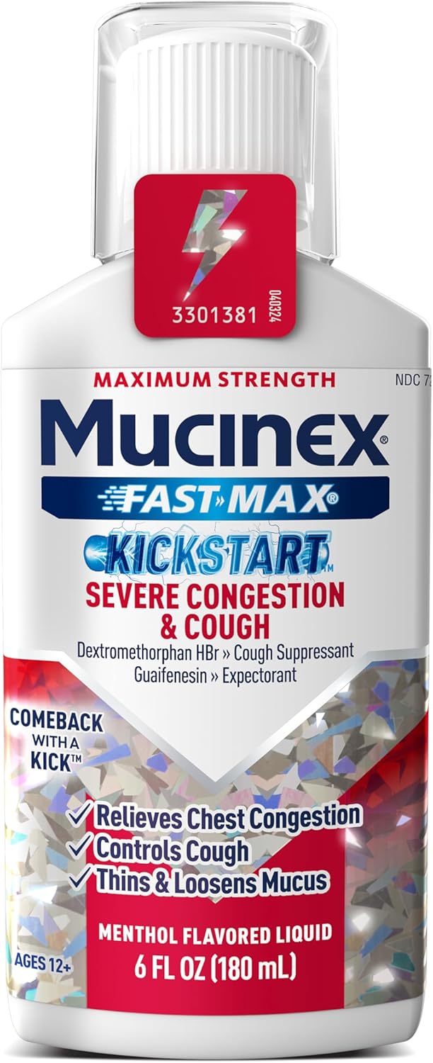 Amazon.com: Mucinex Fast-Max Kickstart Severe Congestion & Cough Liquid ...