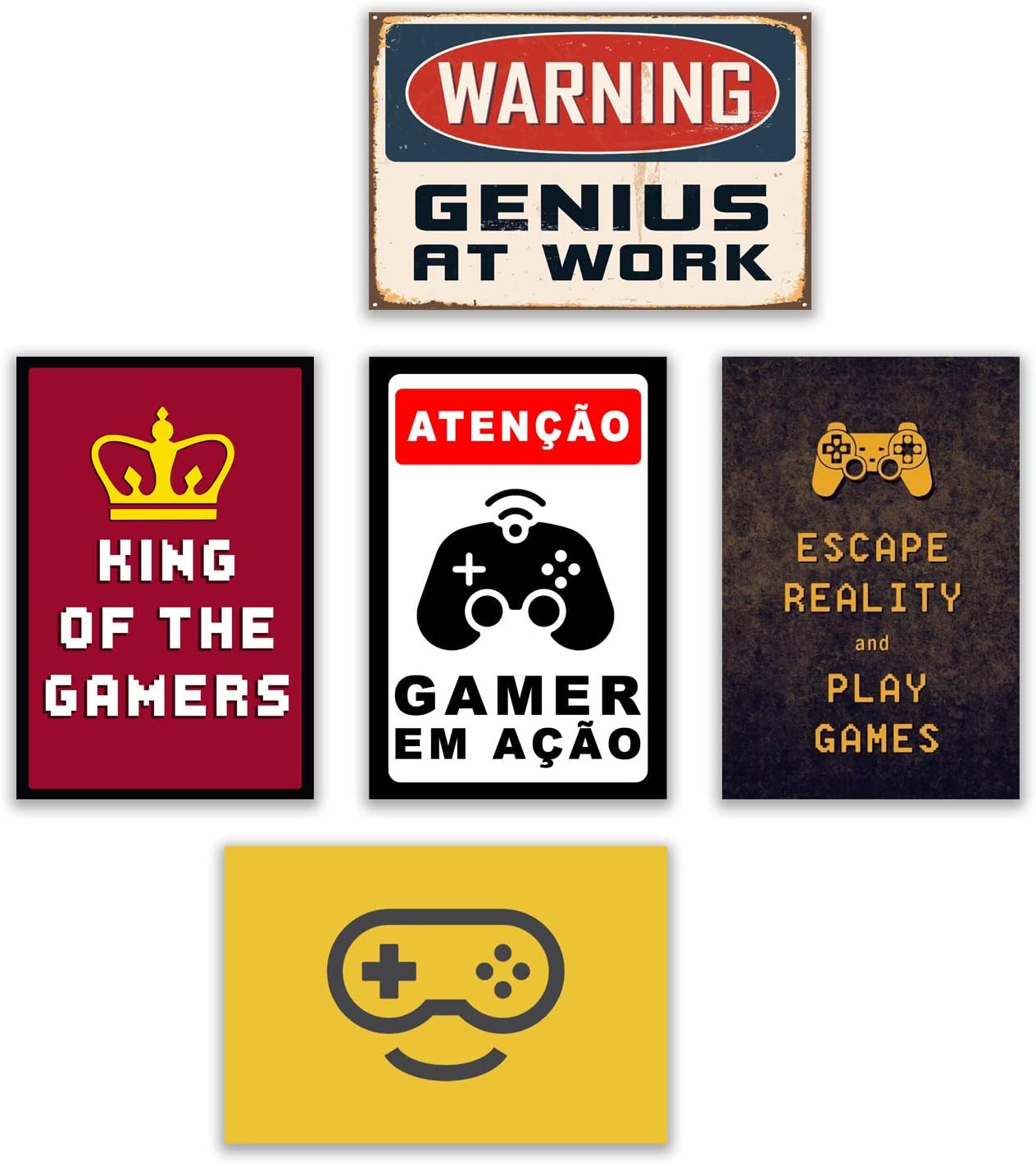 5 Placas Decorativas Quadrinhos MDF Gamer Nerd Geek Jogos Gaming Vídeo ...