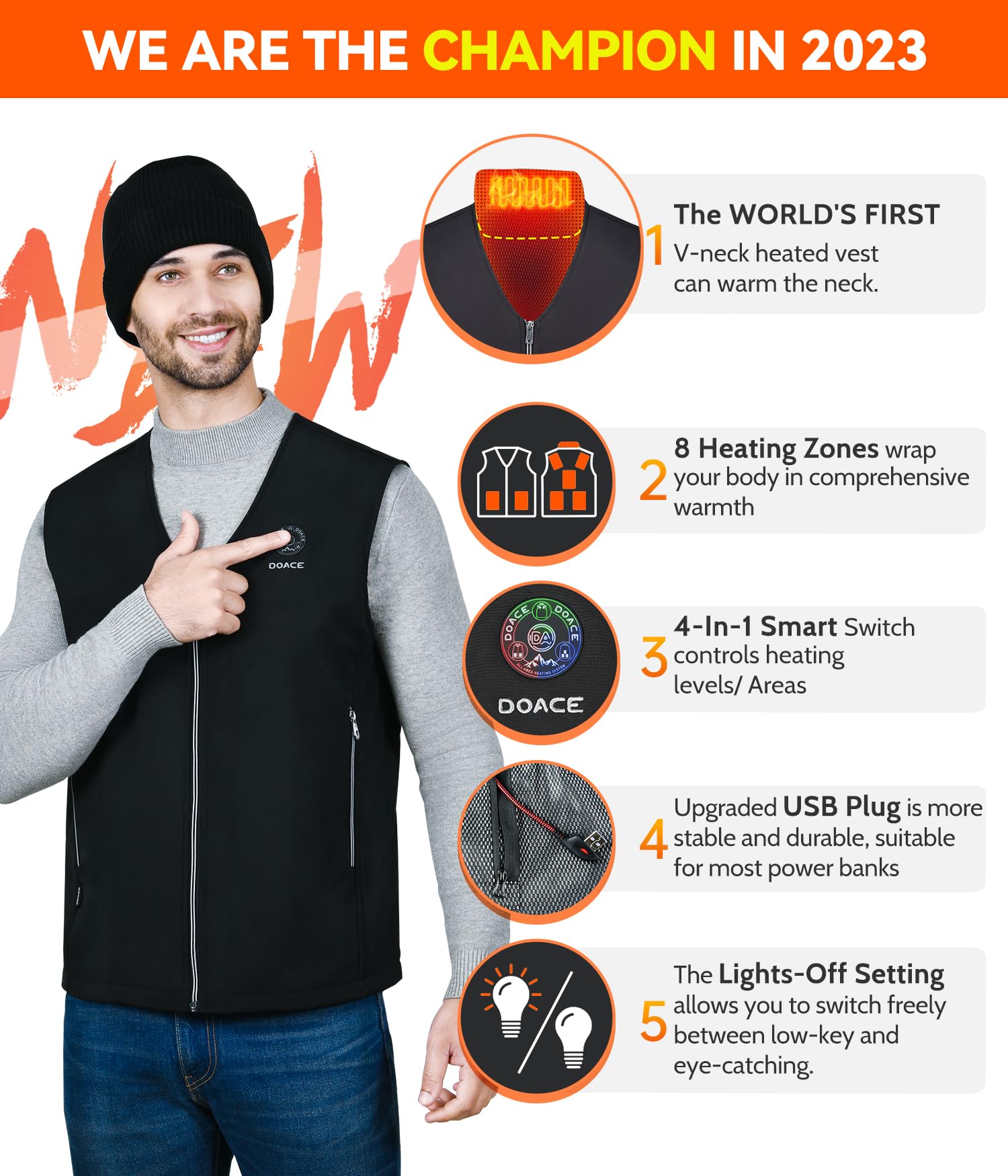 Snapklik.com : DOACE Upgraded Heated Vest For Men And Women, Smart ...