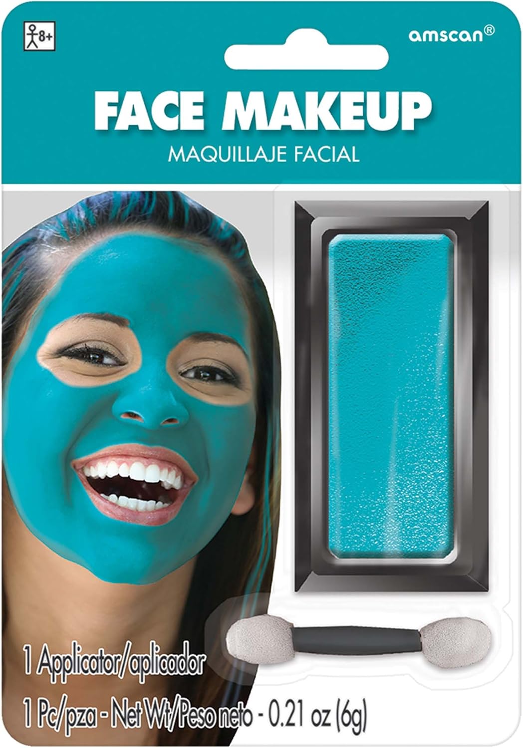 Amazon.com: Amscan 8400630.72 Turquoise Face Makeup 0.21 oz 1 ct ...