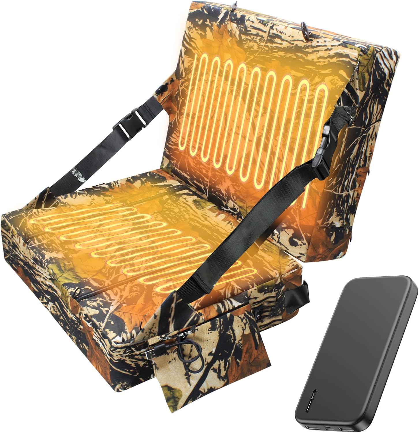Amazon.com : Fisoceny Heated Hunting Seat Cushion Pad Thermal Hunting ...