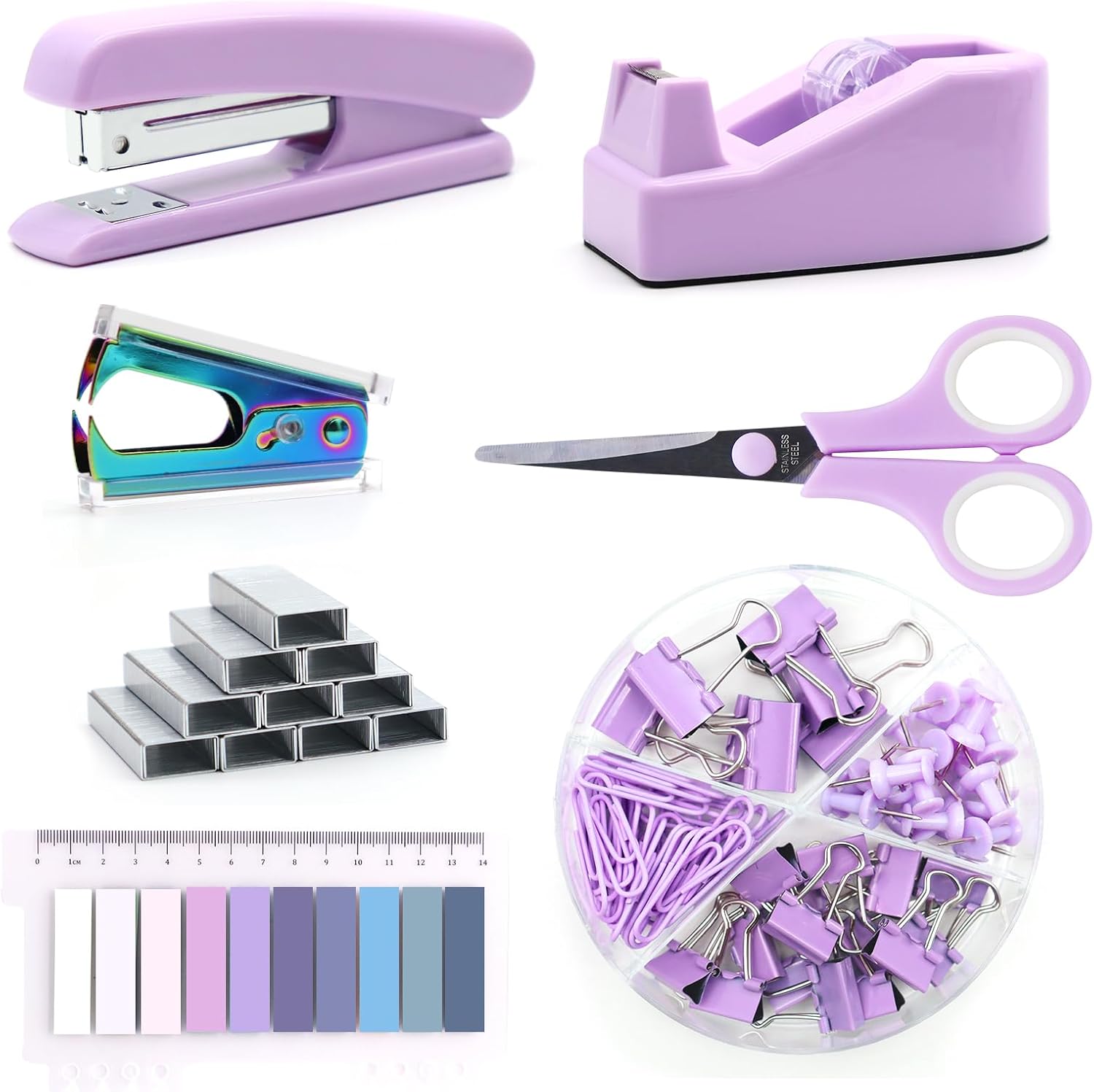 QpenguinBabies Purple Office Supplies and Desk Accessories, Stapler and ...