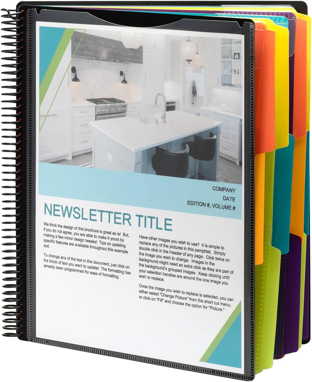 Amazon.com : Mukawa 24 Pocket Poly Project Organizer, Spiral Project ...