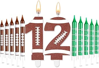 Amazon.com: Photect 11 PCS Football Birthday Candles Number Candle ...