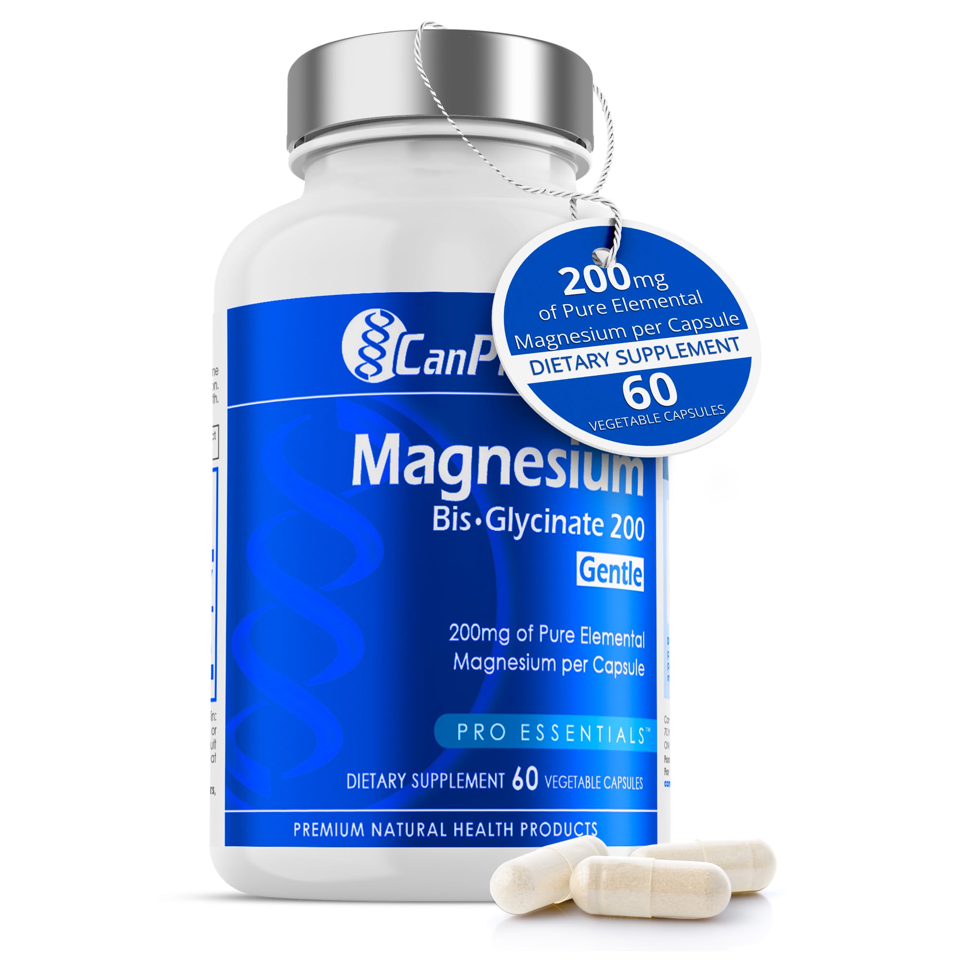 Amazon.com: CanPrev - Magnesium Bisglycinate 200mg Gentle, 60 v-Caps ...