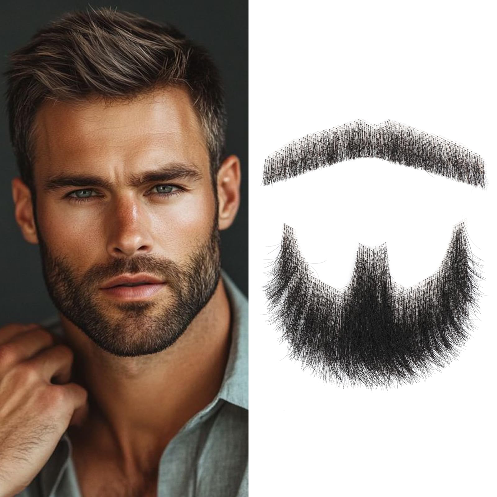 Amazon.com: INSTASTYLE Fake Beard 100% Human Hair Full Hand Tide Lace ...