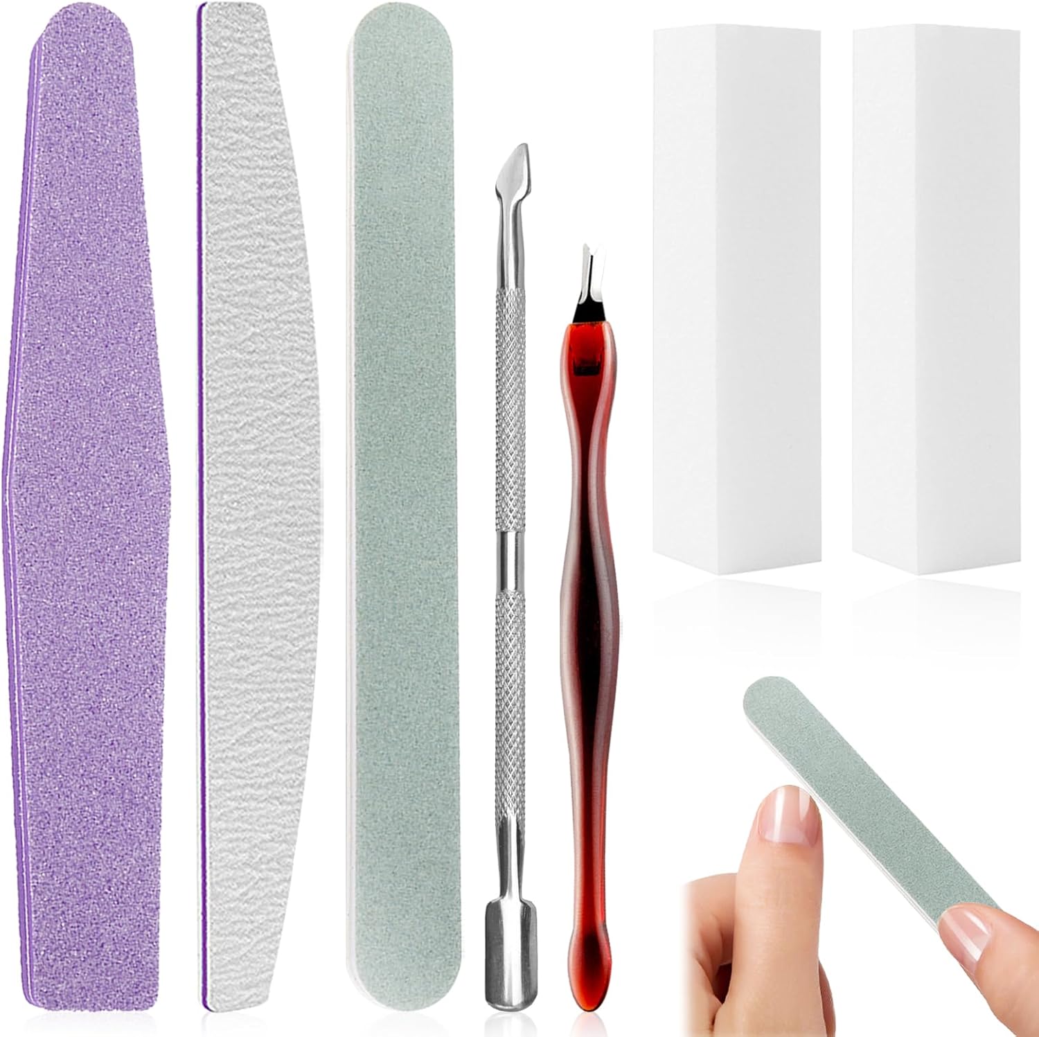 TCASENER 7pcs Lime e Buffer per Unghier, Kit Lima per Unghie Professional, Buffer Block Sponge e ...