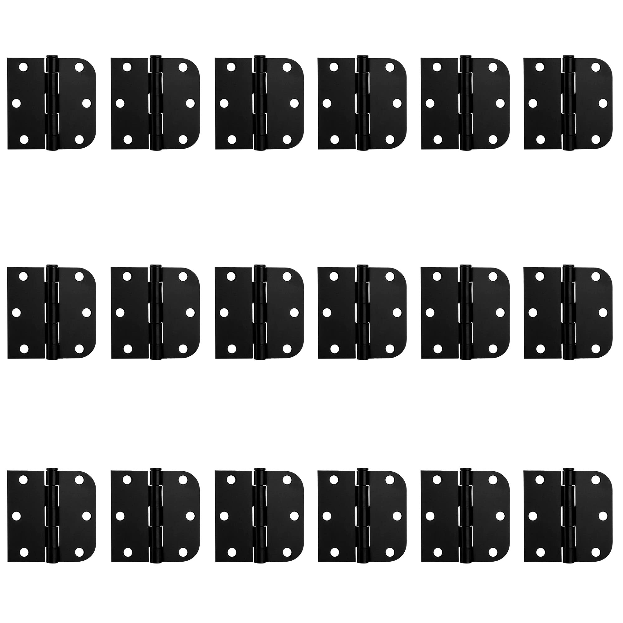 Zion 3 inches Matte Black Interior Door Hinges Heavy Duty Hinges Round ...